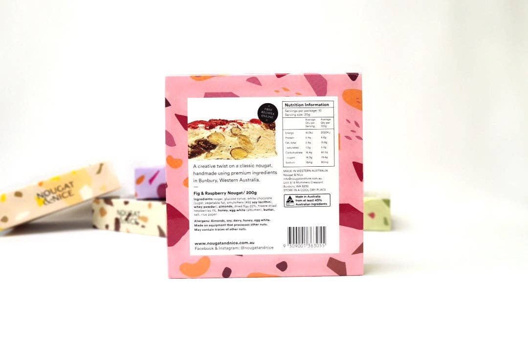 Fig & Raspberry Nougat | 200g Box – Phoebe's Moree